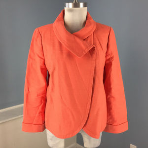 J. Crew | Jackets & Coats | J Crew M Cotton Linen Blend Peach Coral ...